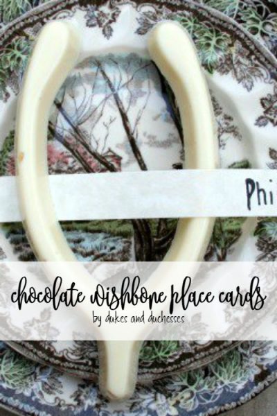 Chocolate Wishbone Place Cards for Thanksgiving