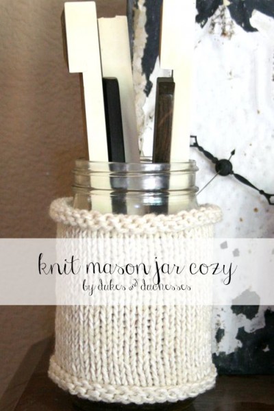 Knit Mason Jar Cozy