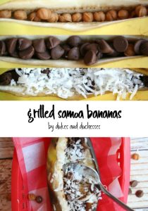 Grilled Samoa Bananas - Dukes and Duchesses