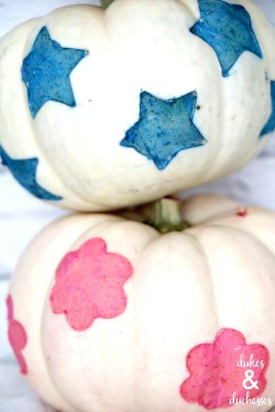 Dip Dyed Patterned Pumpkins - Dukes and Duchesses