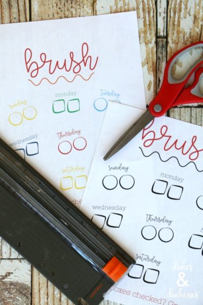 Dry Erase Printable Brushing Chart
