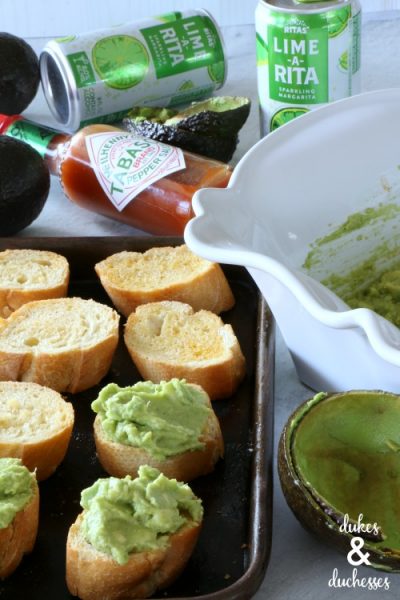 Buffalo Chicken Avocado Toast Bites - Dukes and Duchesses