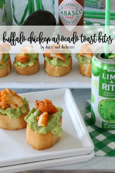 Buffalo Chicken Avocado Toast Bites - Dukes and Duchesses