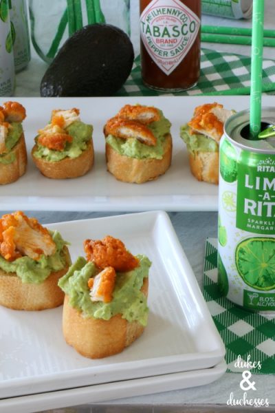 Buffalo Chicken Avocado Toast Bites - Dukes and Duchesses