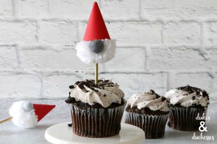 Gnome Pom Pom Cupcake Toppers